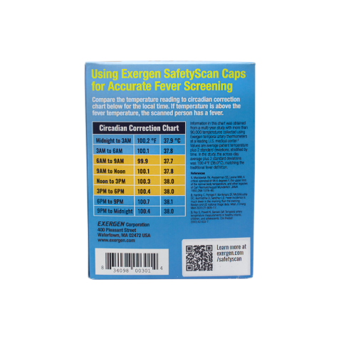 TAT-2000C SafetyScan Caps - Box of 252 - Exergen Corporation